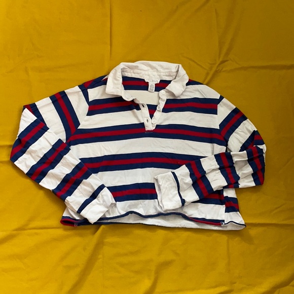 Full Tilt | Tops | Full Tilt Red White And Blue Long Sleeved Crop Top ...